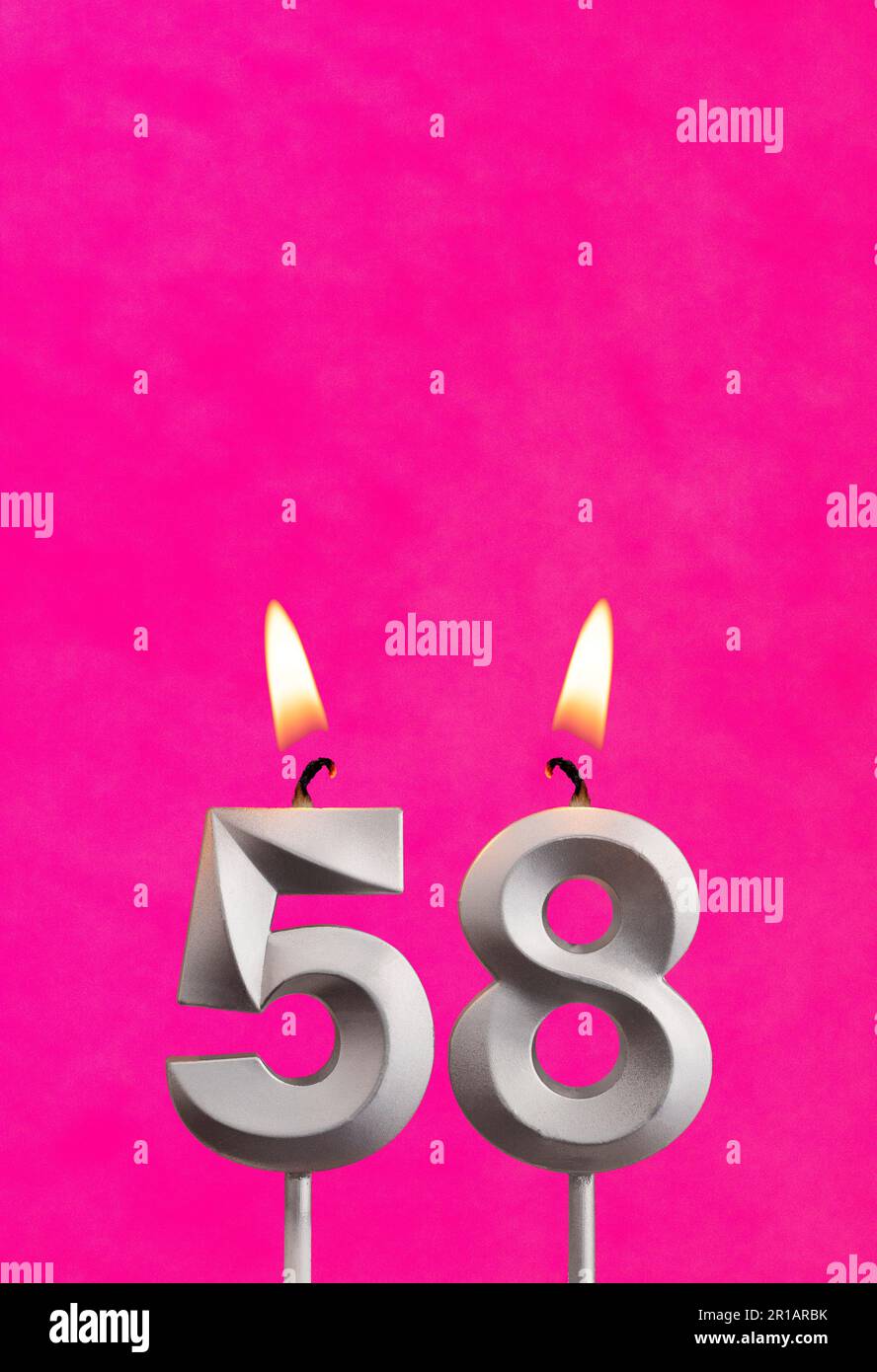 Birthday candle number 58 flame hi-res stock photography and images - Alamy