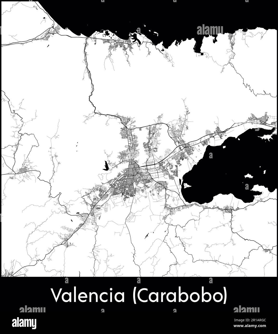 City Map South America Venezuela Valencia (Carabobo) vector ...