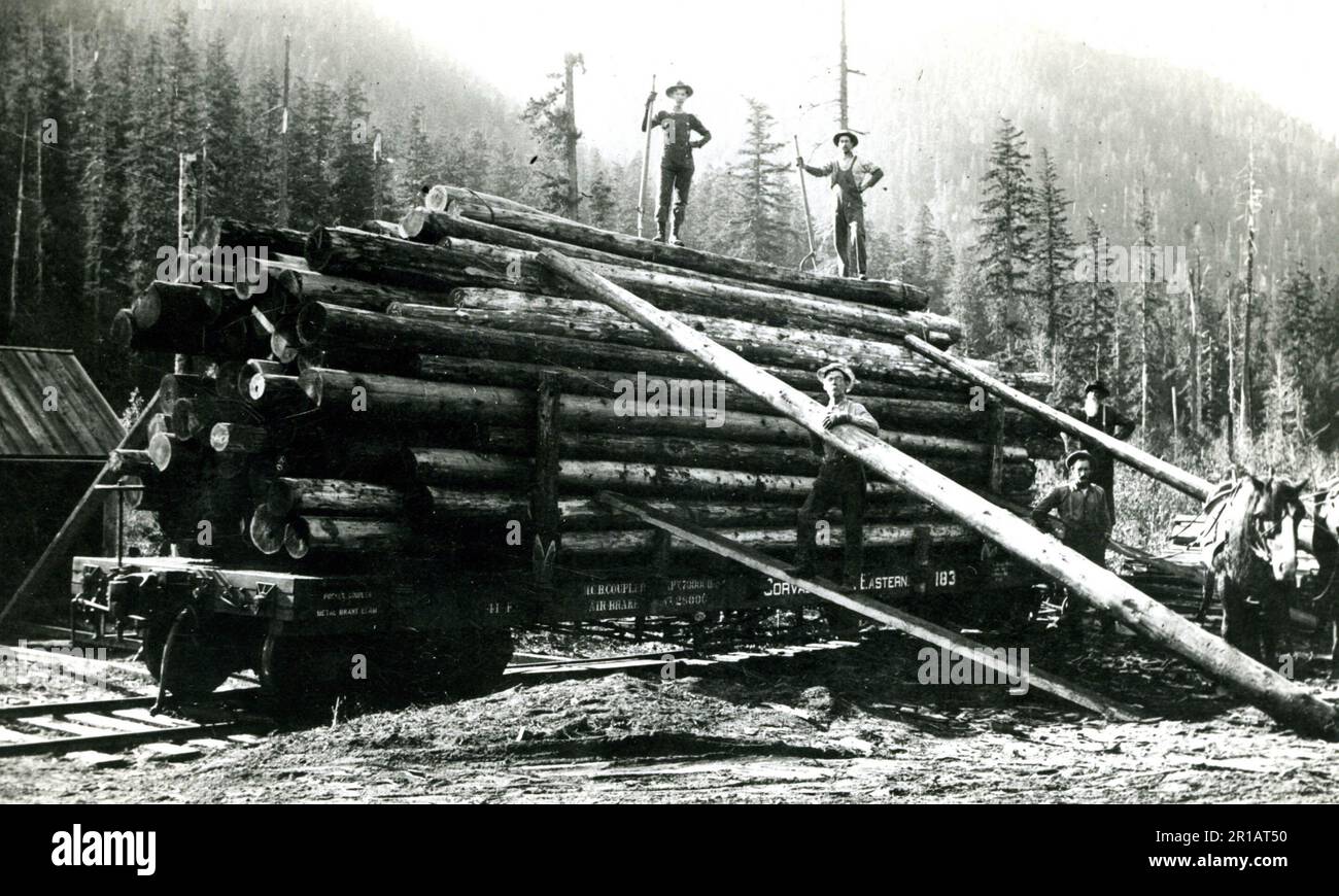 Corvallis And Eastern Railroad Logging Car Stock Photo - Alamy