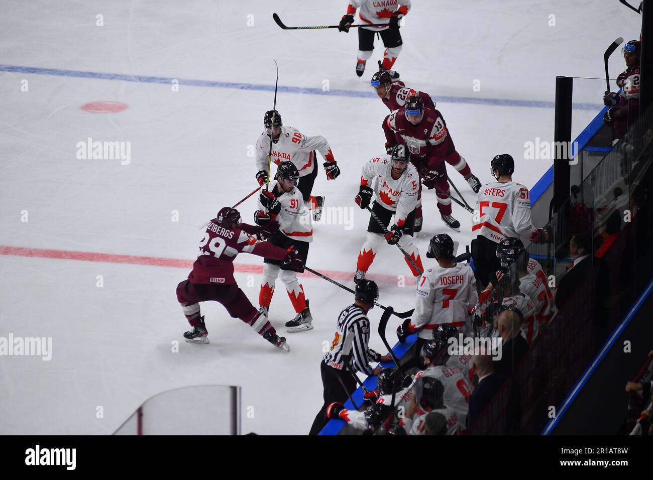 LATVIA, RIGA - 12.05.23: Game Latvia - Canada. IIHF 2023 Ice Hockey ...
