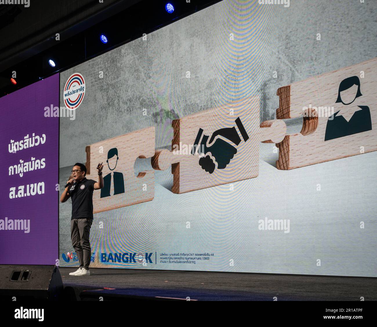 Bangkok, Thailand. 12th May, 2023. A representative of the Palang ...