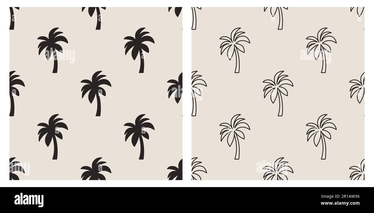 Vector Seamless Pattern with Palm Trees, Palm Tree Design Template ...