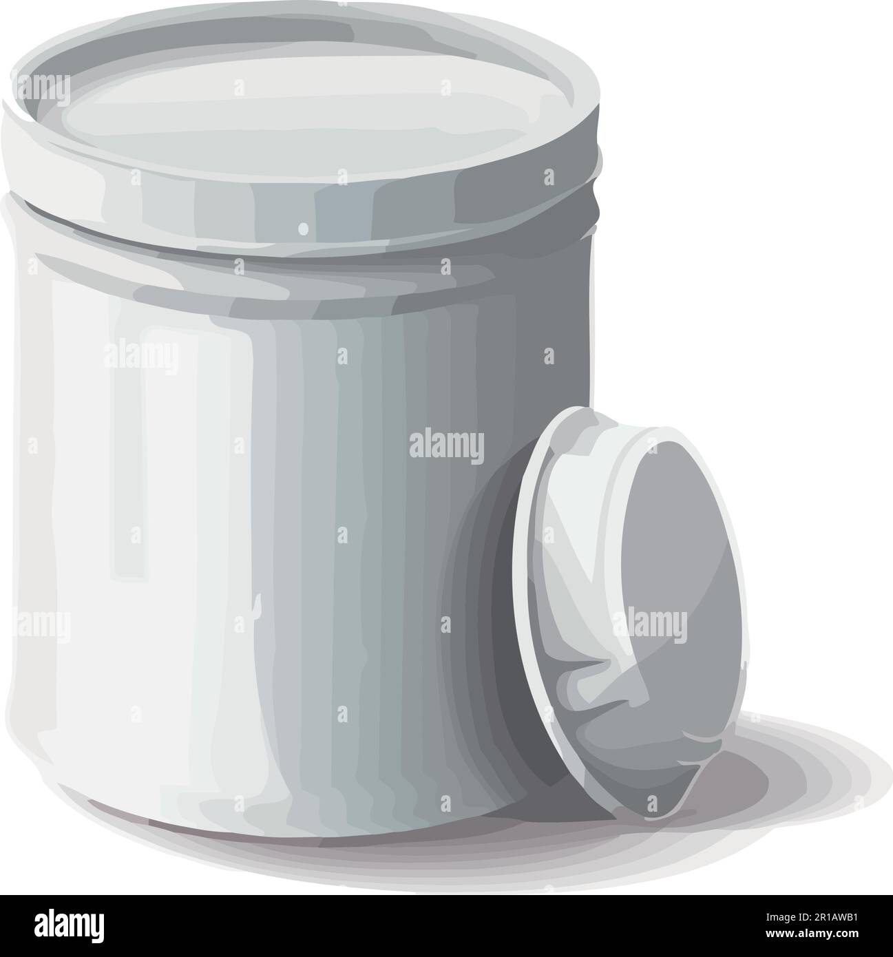 Metallic jar with lid, isolated vector illustration Stock Vector Image ...