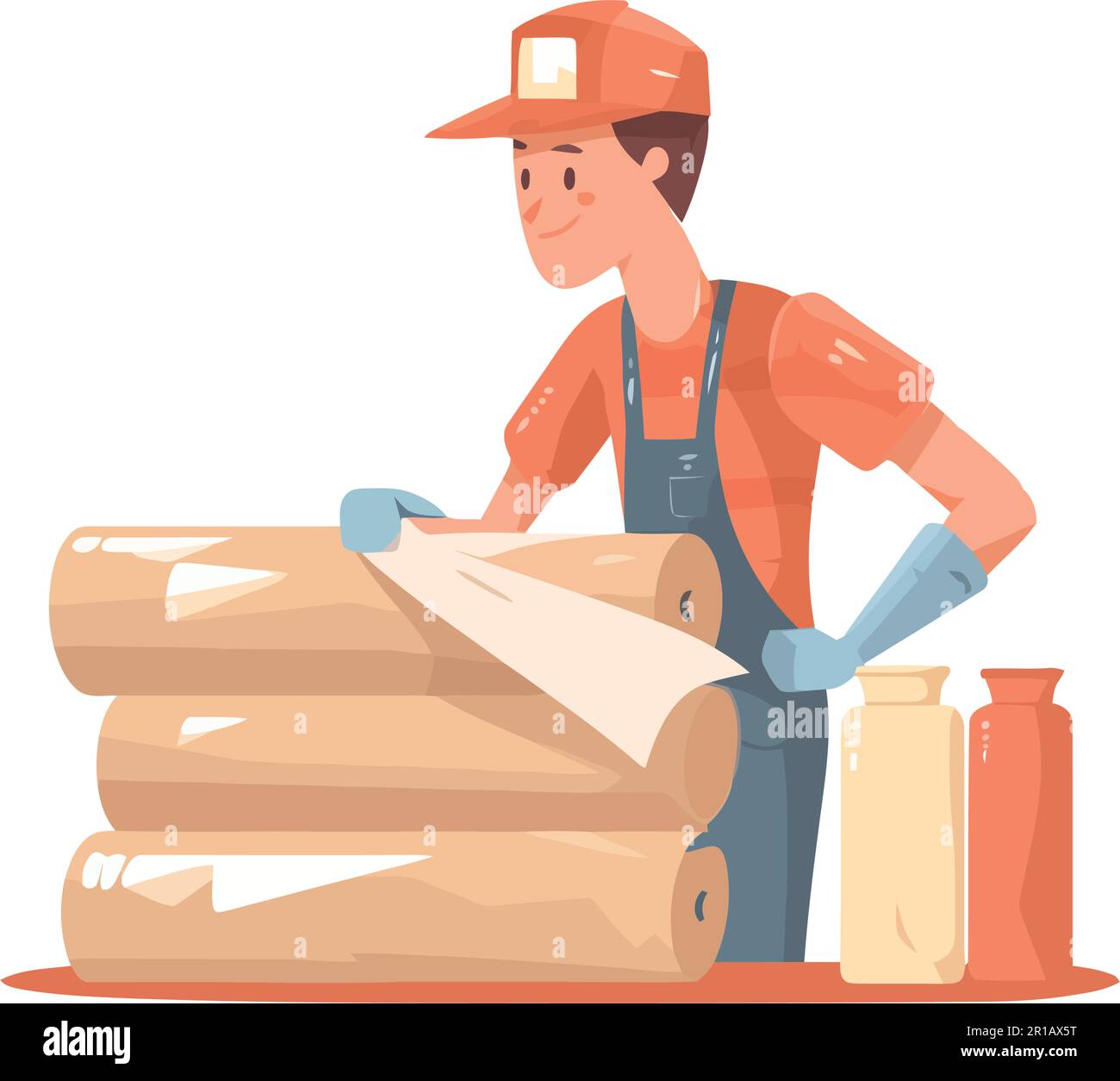 Construction worker wearing hardhat Stock Vector Image & Art - Alamy