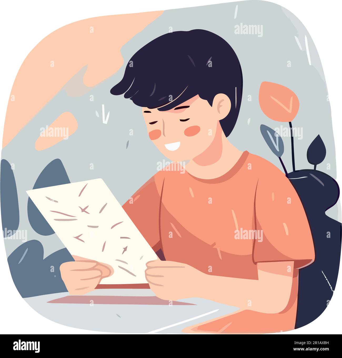 cartoon man reading a paper Stock Vector Image & Art - Alamy