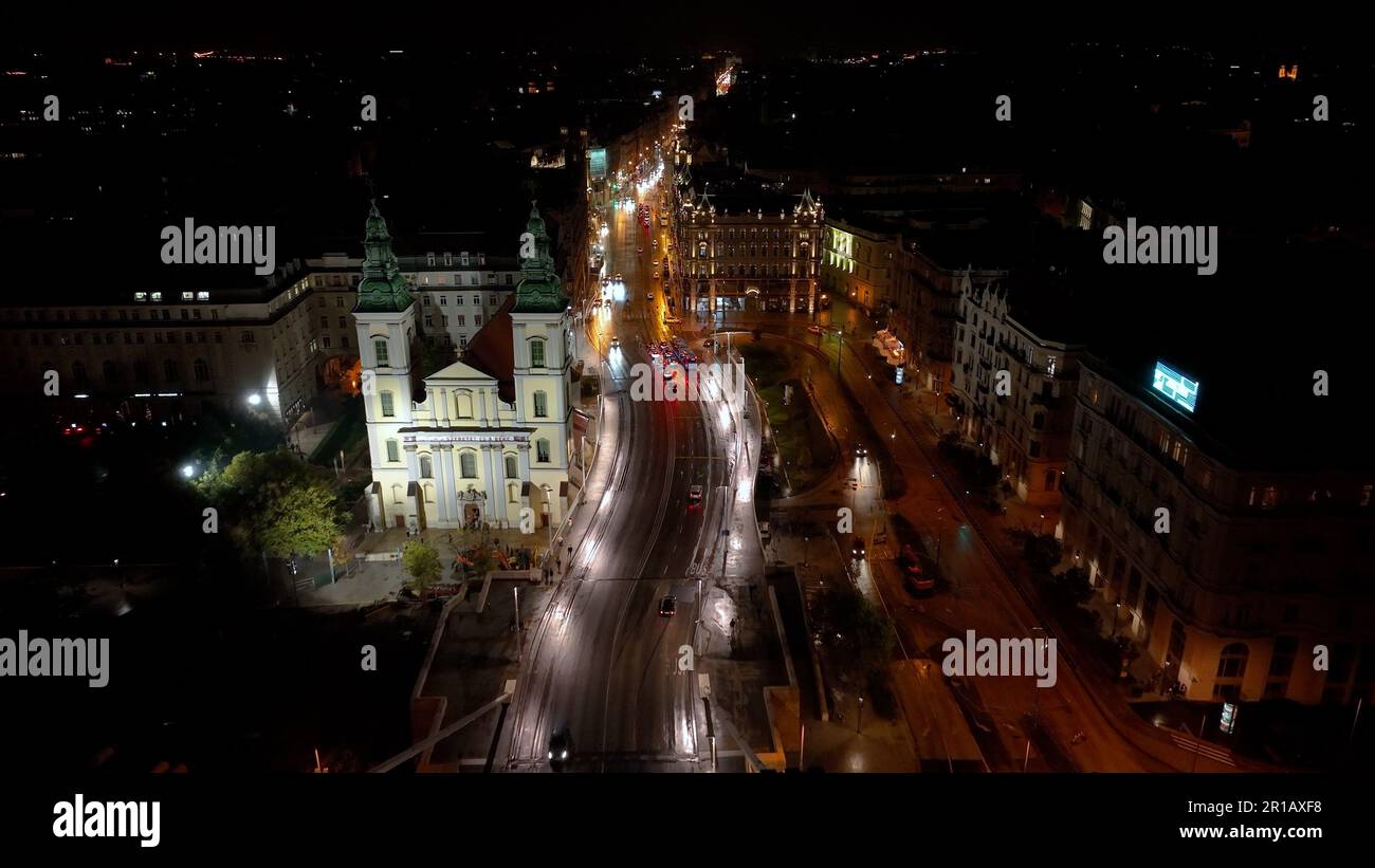 Aerial view of Budapest Inner City Parish Church (Budapest-Belvarosi ...