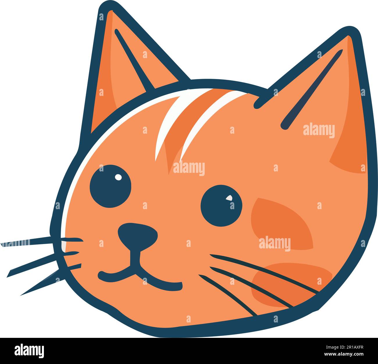 Cute kitten head, smiling, with yellow fur Stock Vector Image & Art - Alamy