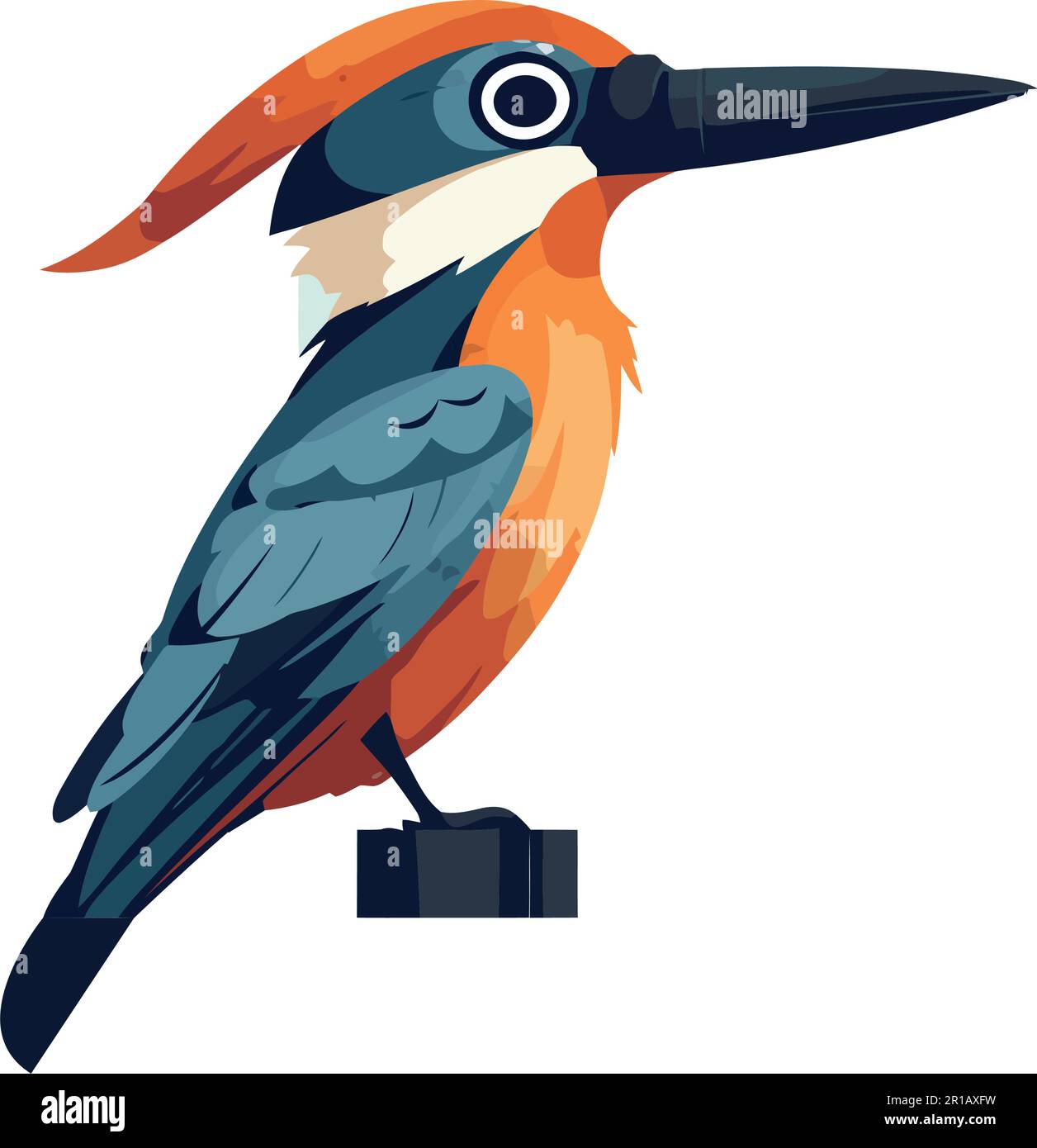 bird perching on branch, nature illustration Stock Vector Image & Art ...