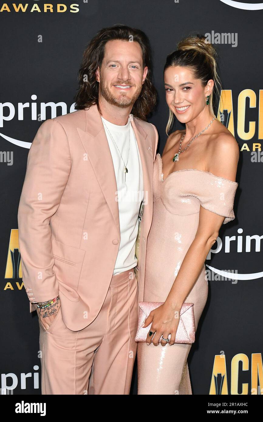 Tyler Hubbard, Hayley Hubbard attend the 58th Academy Of Country Music ...