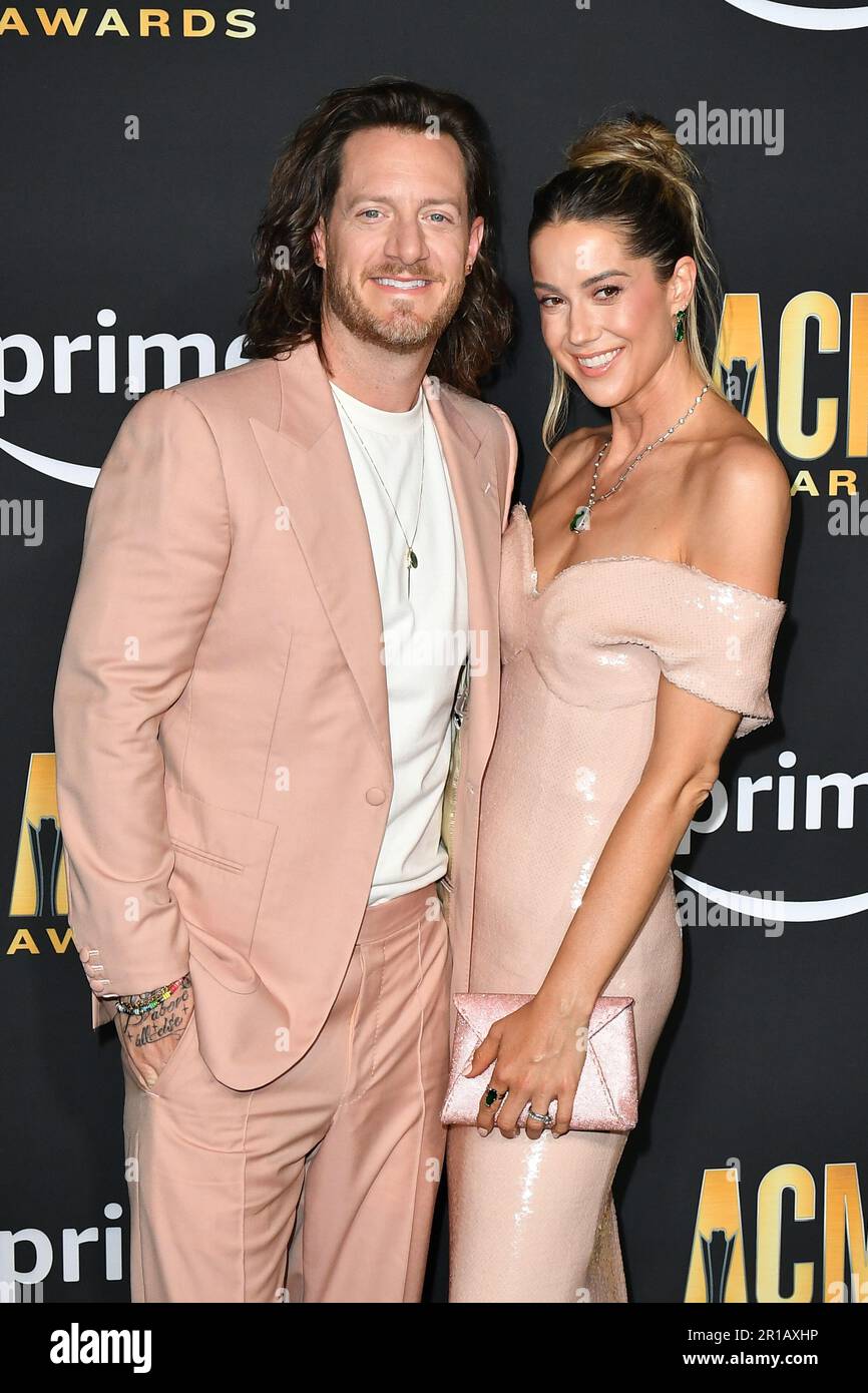 Tyler Hubbard, Hayley Hubbard attend the 58th Academy Of Country Music ...
