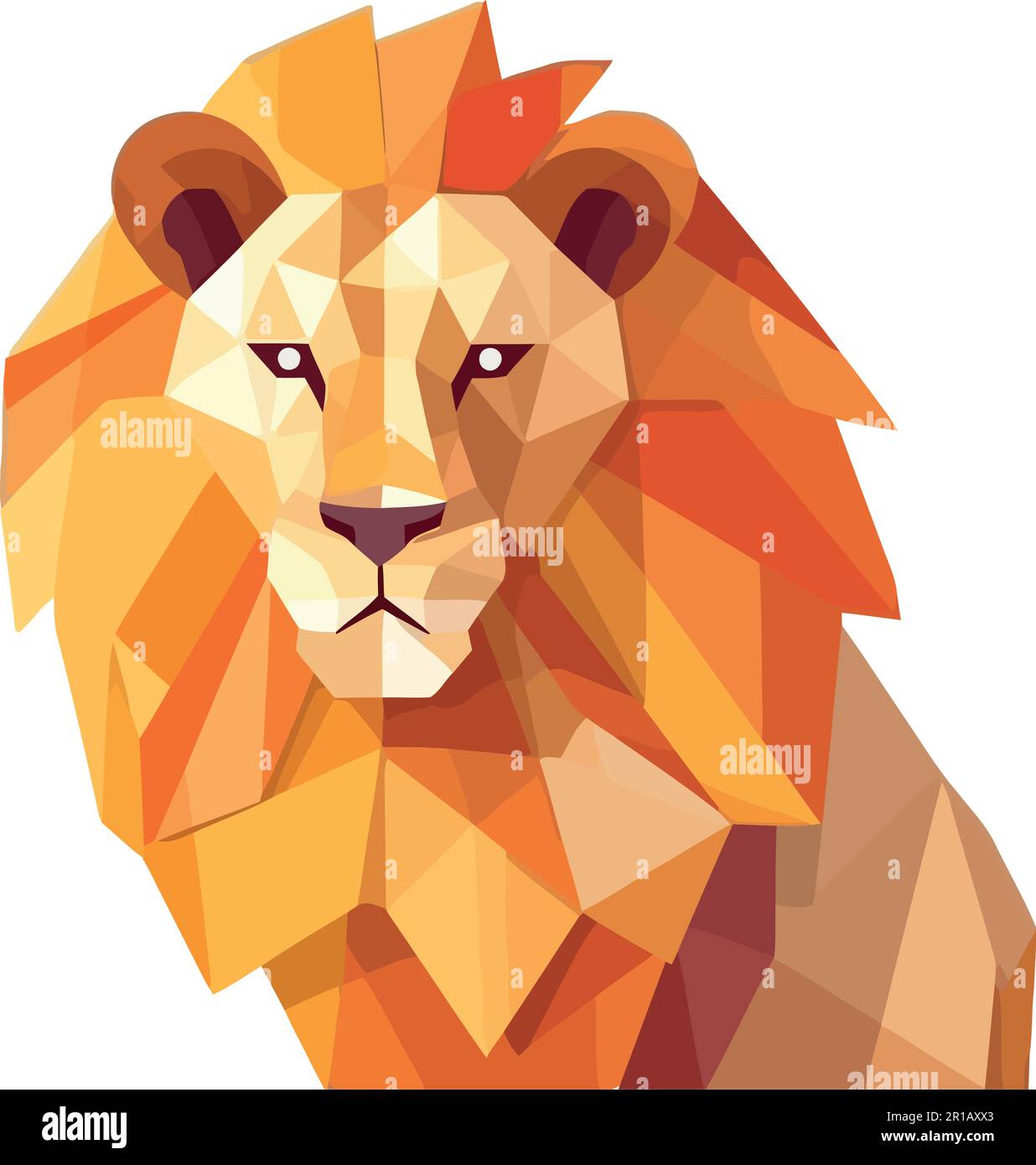 Geometric lion head symbol in yellow pattern Stock Vector Image & Art ...