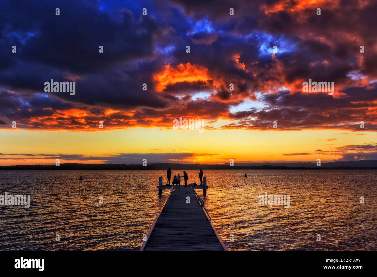 Boat jetty at Cams wharf Murrays beach towns on Lake Macquarie in ...