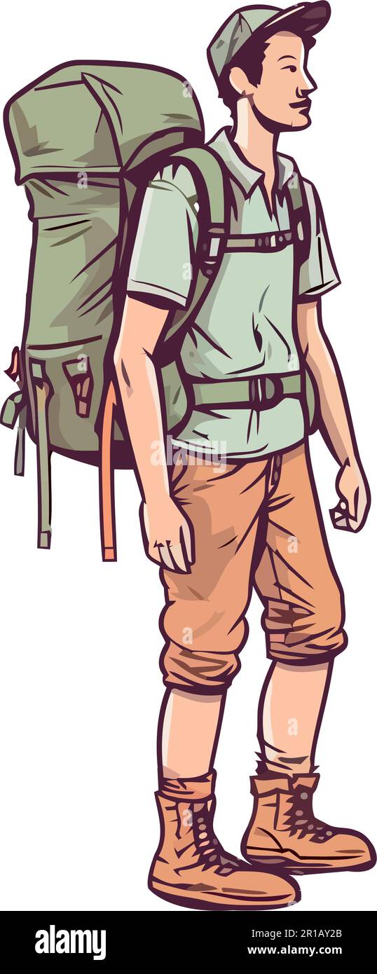 Backpacker man symbol adventure and freedom Stock Vector Image & Art ...