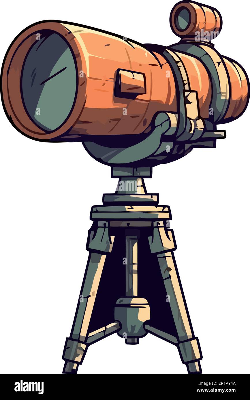 Looking through the hand held telescope Stock Vector Image & Art - Alamy