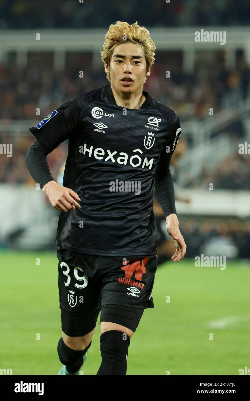 Lens, France. 12th May, 2023. Junya Ito of Reims during the French ...