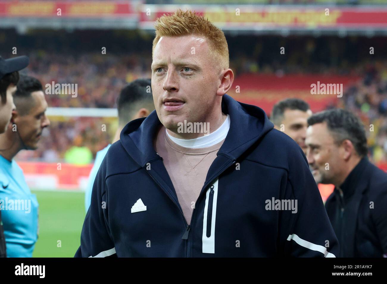 Lens, France. 12th May, 2023. Coach of Stade de Reims Will Still aka ...