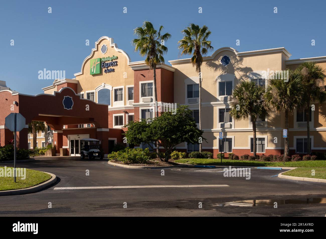The Villages, Florida, USA. 2022. Exterior view of a modern hotel and ...