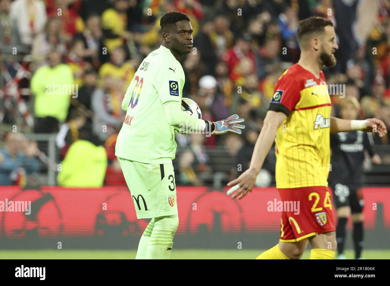 Lens goalkeeper Brice Samba during the French championship Ligue 1 ...