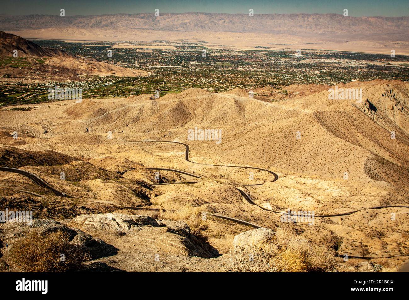 Winding road in the California desert Stock Photo - Alamy