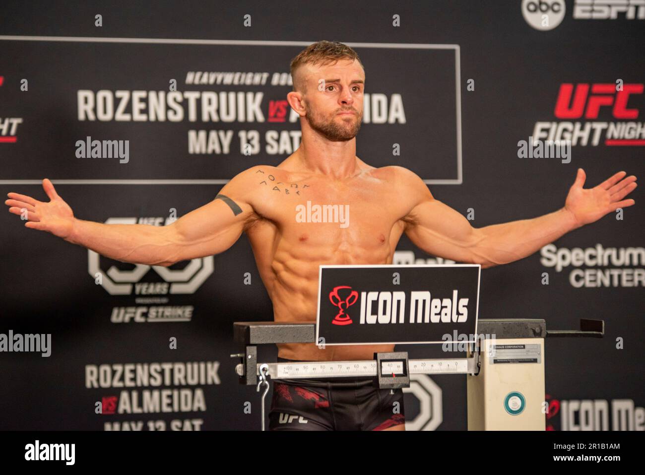 CHARLOTTE, NORTH CAROLINA - MAY 12: Cody Stamann weighs in at 139lb ...