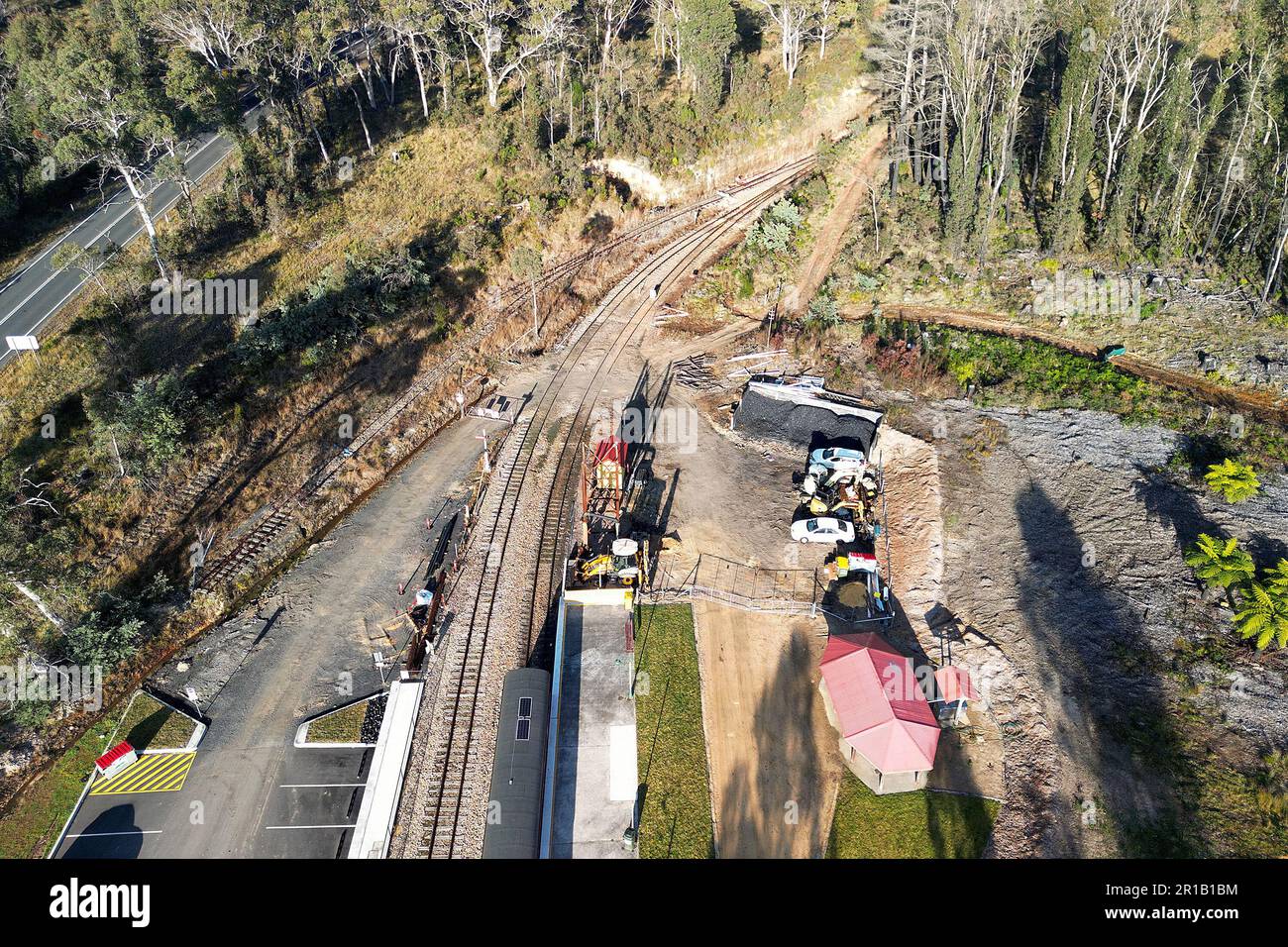 An aerial view of Clarence Station prior to a press conference ...
