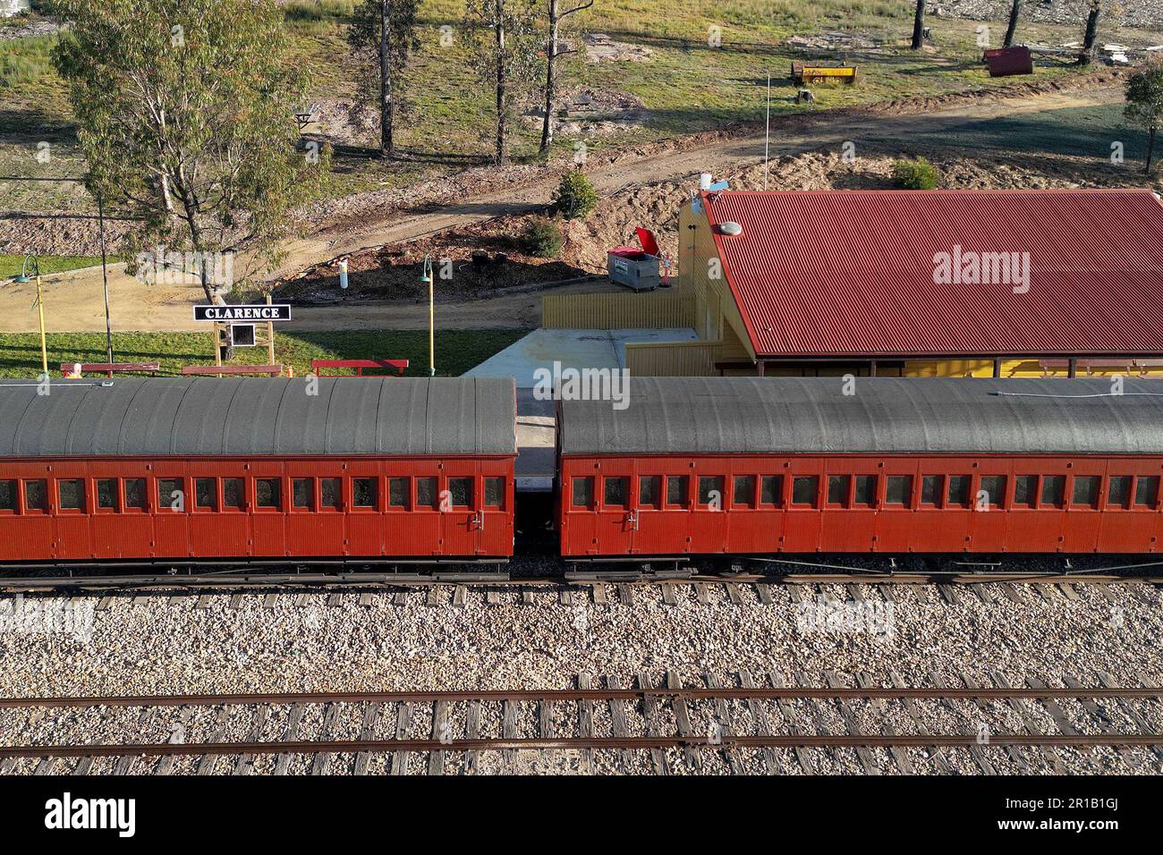 An aerial view of Clarence Station prior to a press conference ...