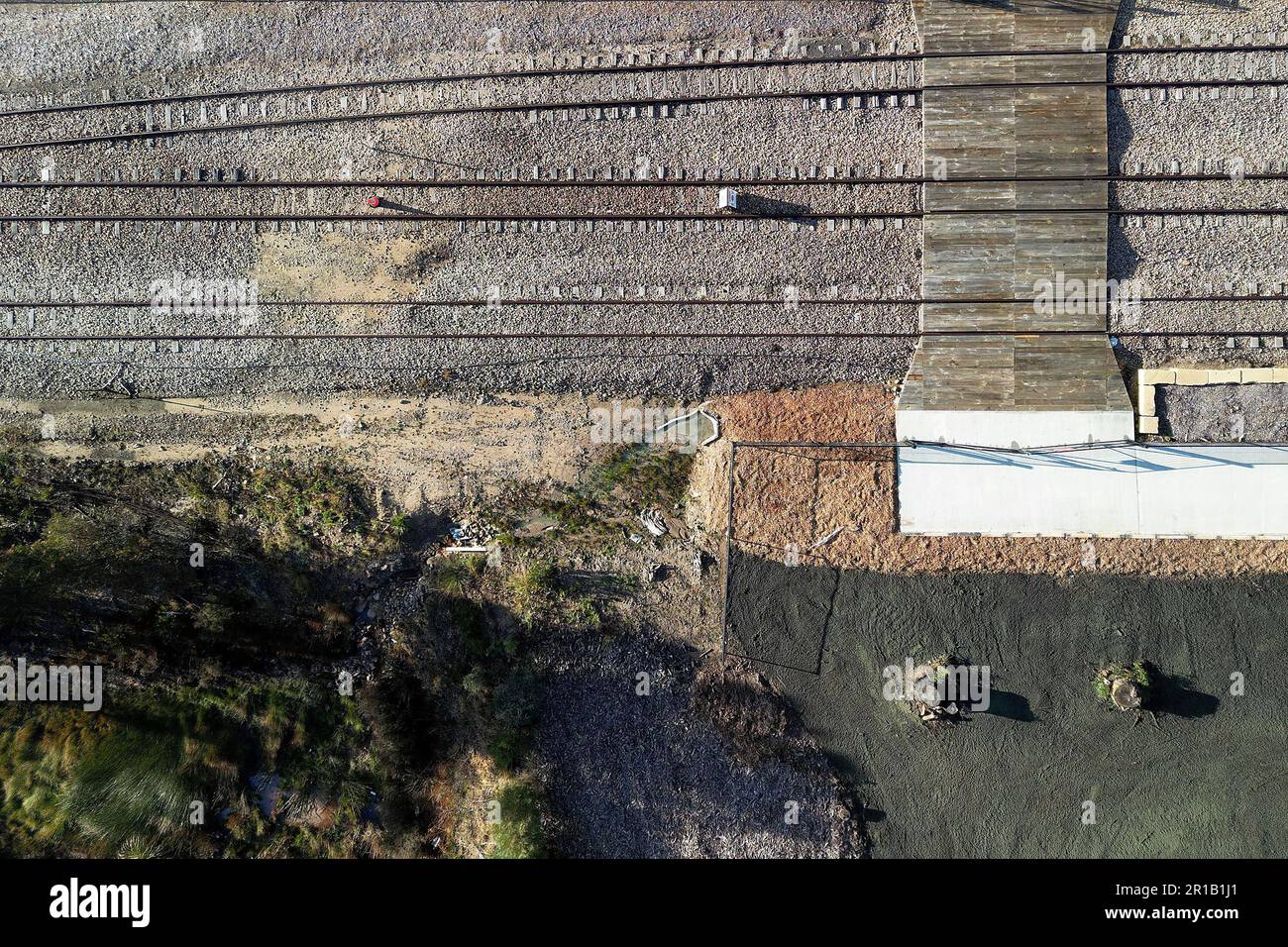 An aerial view of Clarence Station prior to a press conference ...