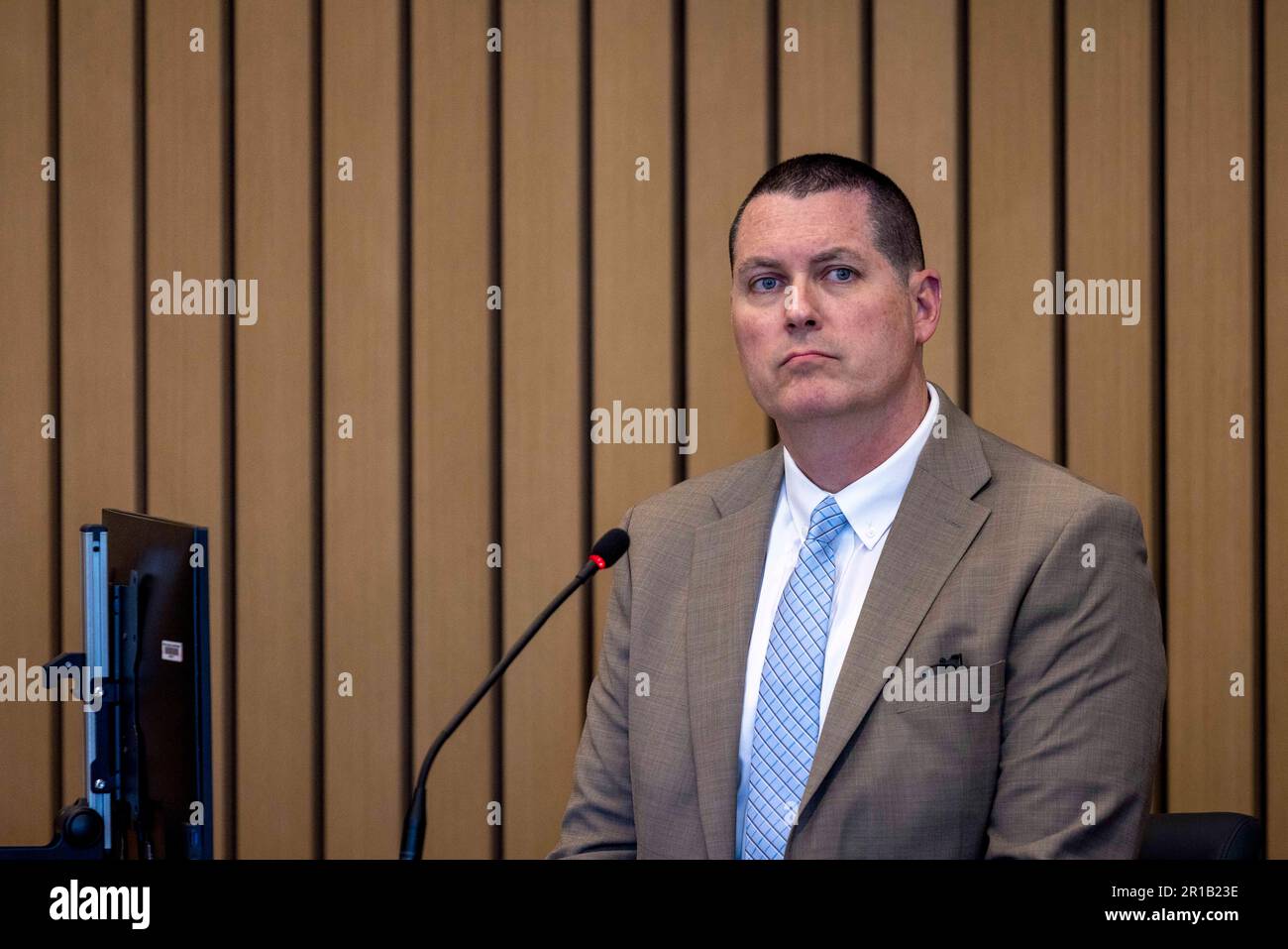 Retired police officer Peter Simpson provides testimony. Tusitala ...