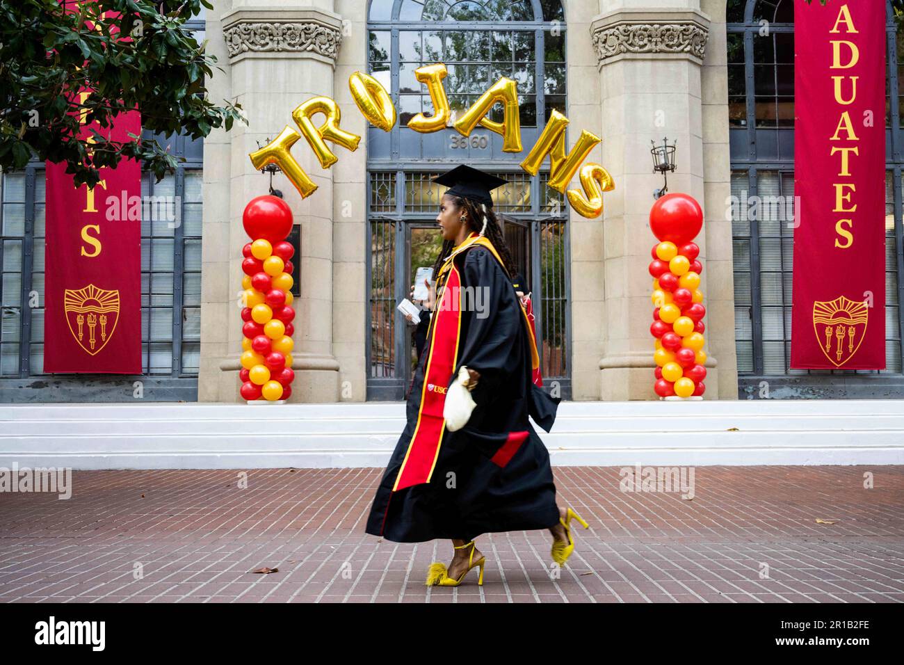 A graduate heads to the University of Southern California's 140th ...