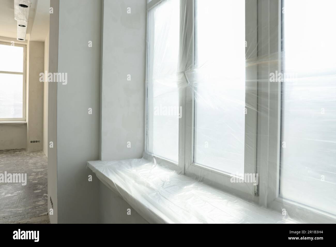 Plastic covered windows hi-res stock photography and images - Alamy