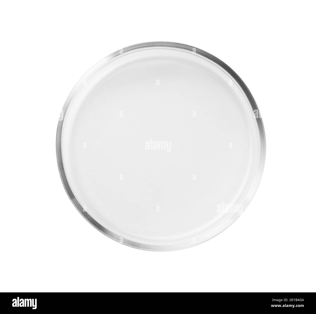Empty glass Petri dish isolated on white, top view Stock Photo - Alamy