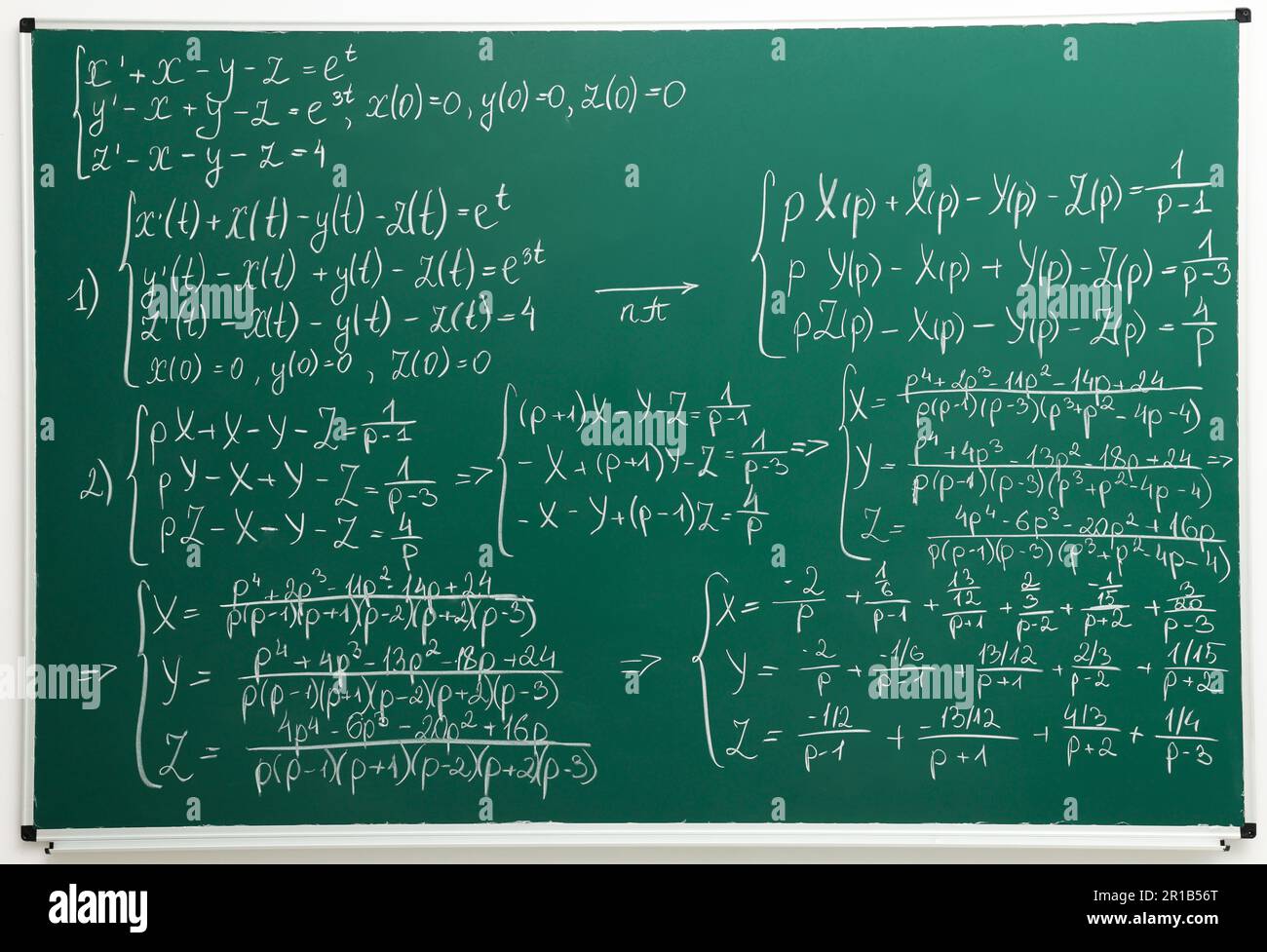 Many different math formulas written on chalkboard Stock Photo - Alamy