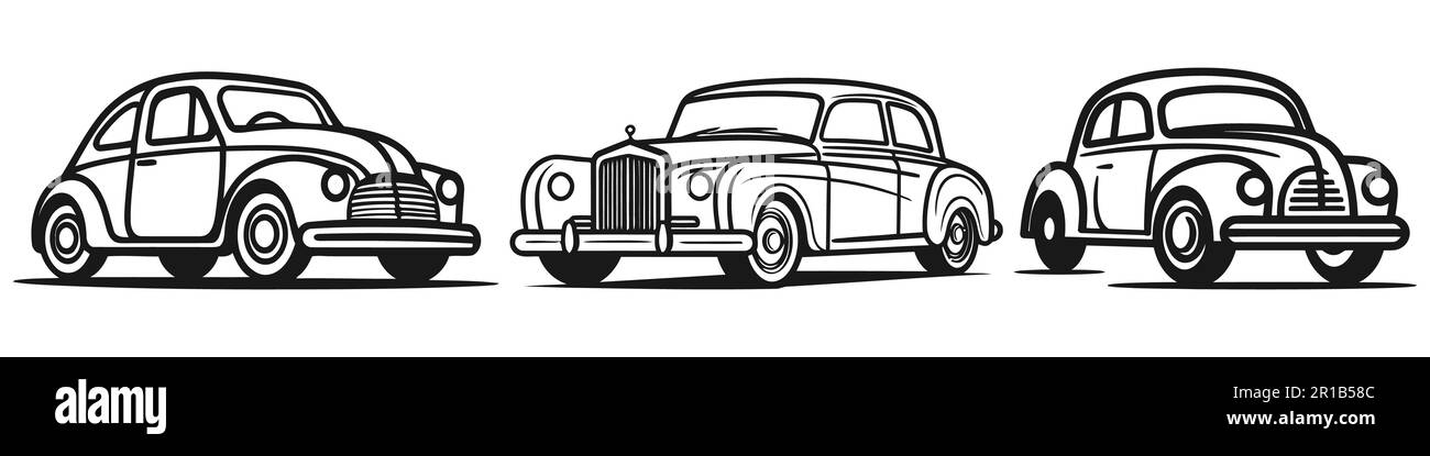 Set of classic muscle car logo, emblems, badges and icons isolated on ...