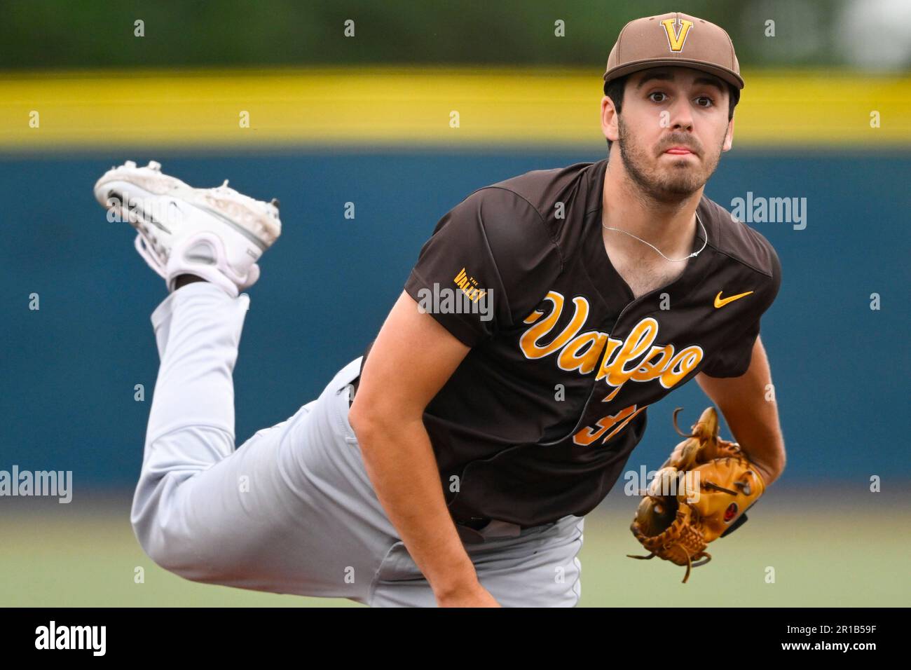 Valparaiso's Griffin McCluskey pitches against Belmont during an NCAA ...