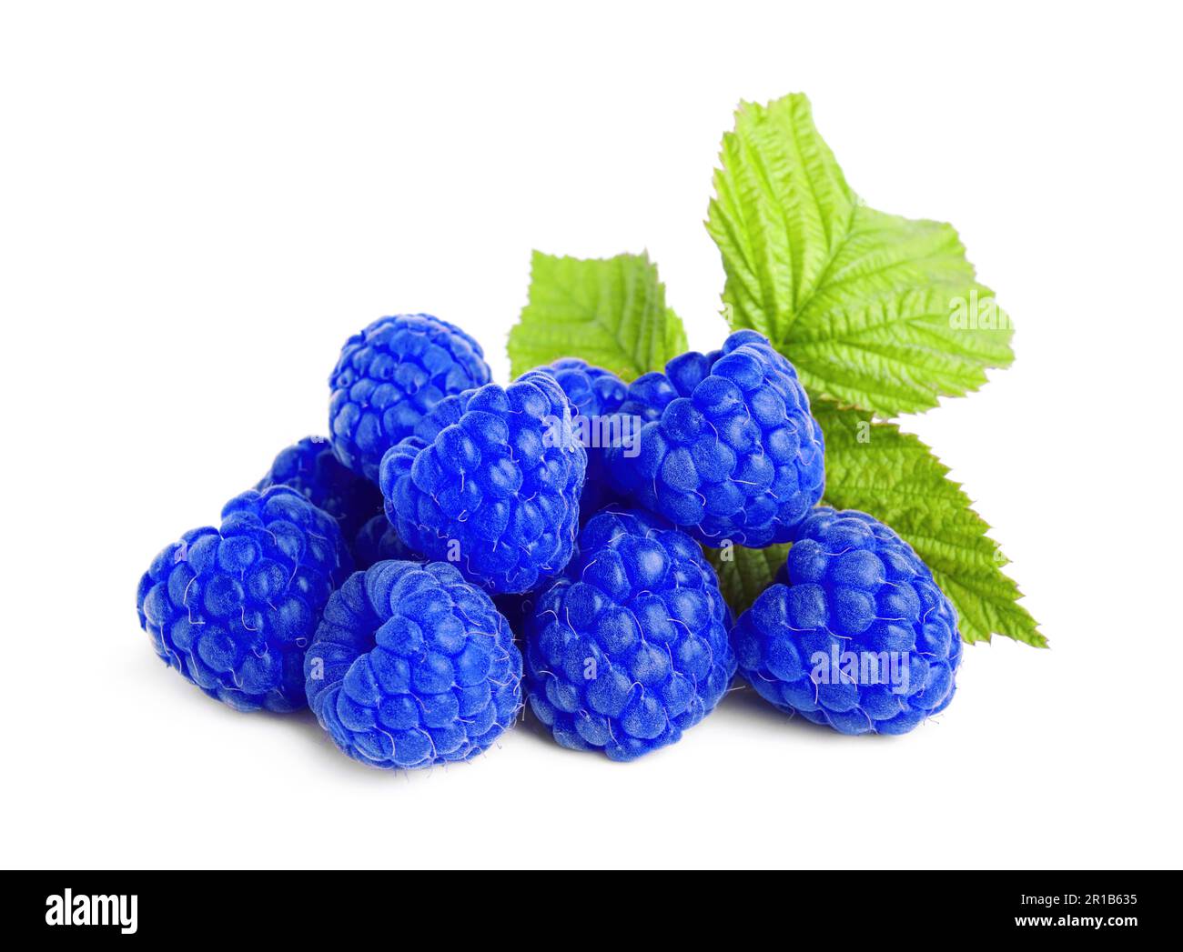 Fresh tasty blue raspberries isolated on white Stock Photo - Alamy