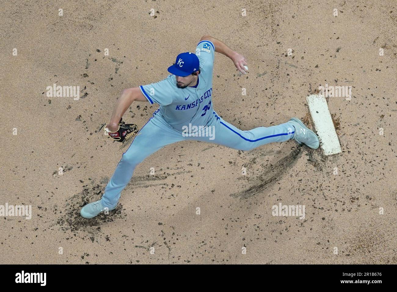 Kansas City Royals starting pitcher Josh Taylor throws during the first ...