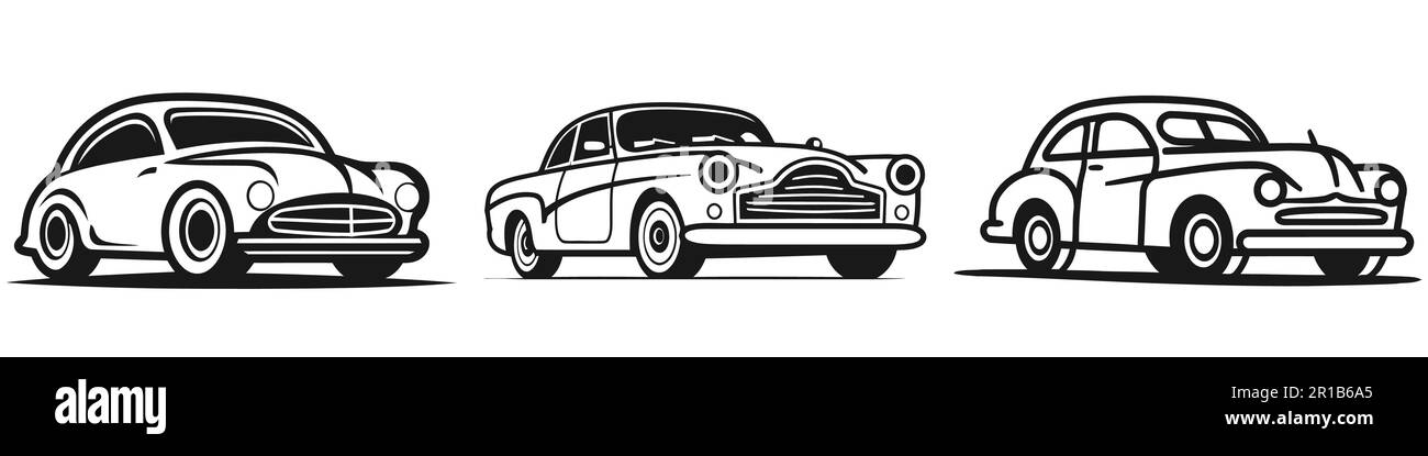 Set of classic muscle car logo, emblems, badges and icons isolated on ...