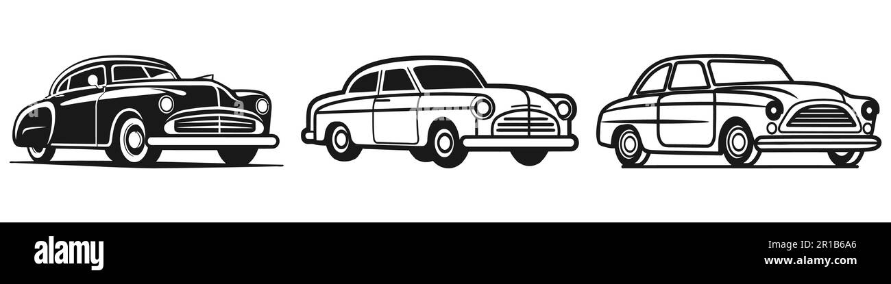 Set of classic muscle car logo, emblems, badges and icons isolated on ...