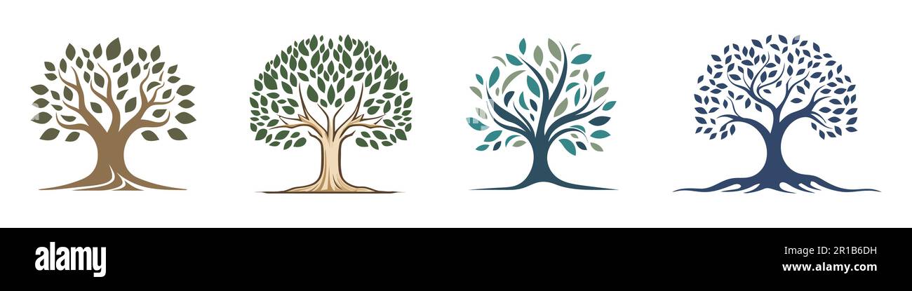 Set of logo tree. logo design vector illustration Stock Vector Image ...