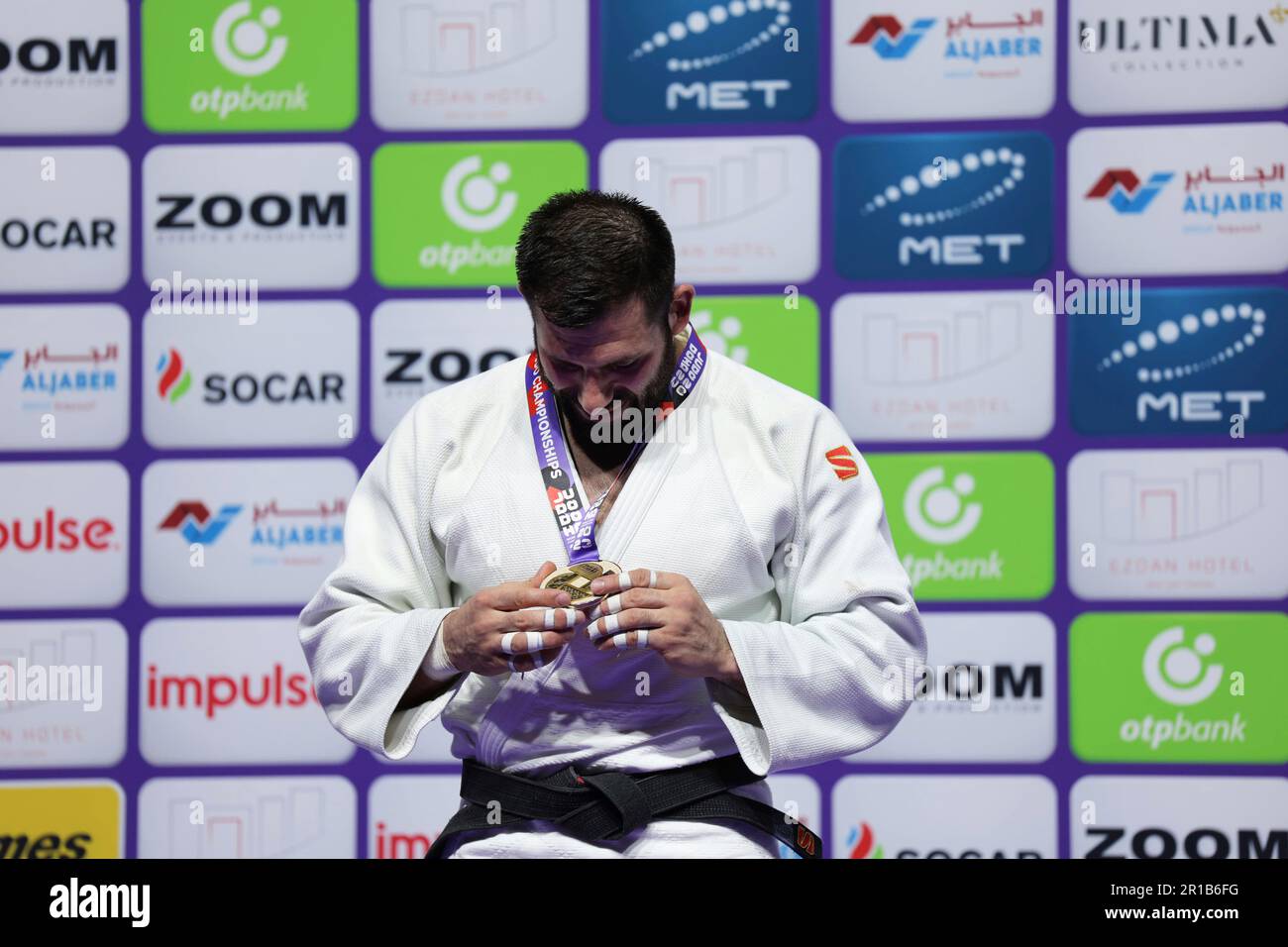 ADAMIAN Arman, the winner, reacts on the podium of Men (male)-100 kg at ...