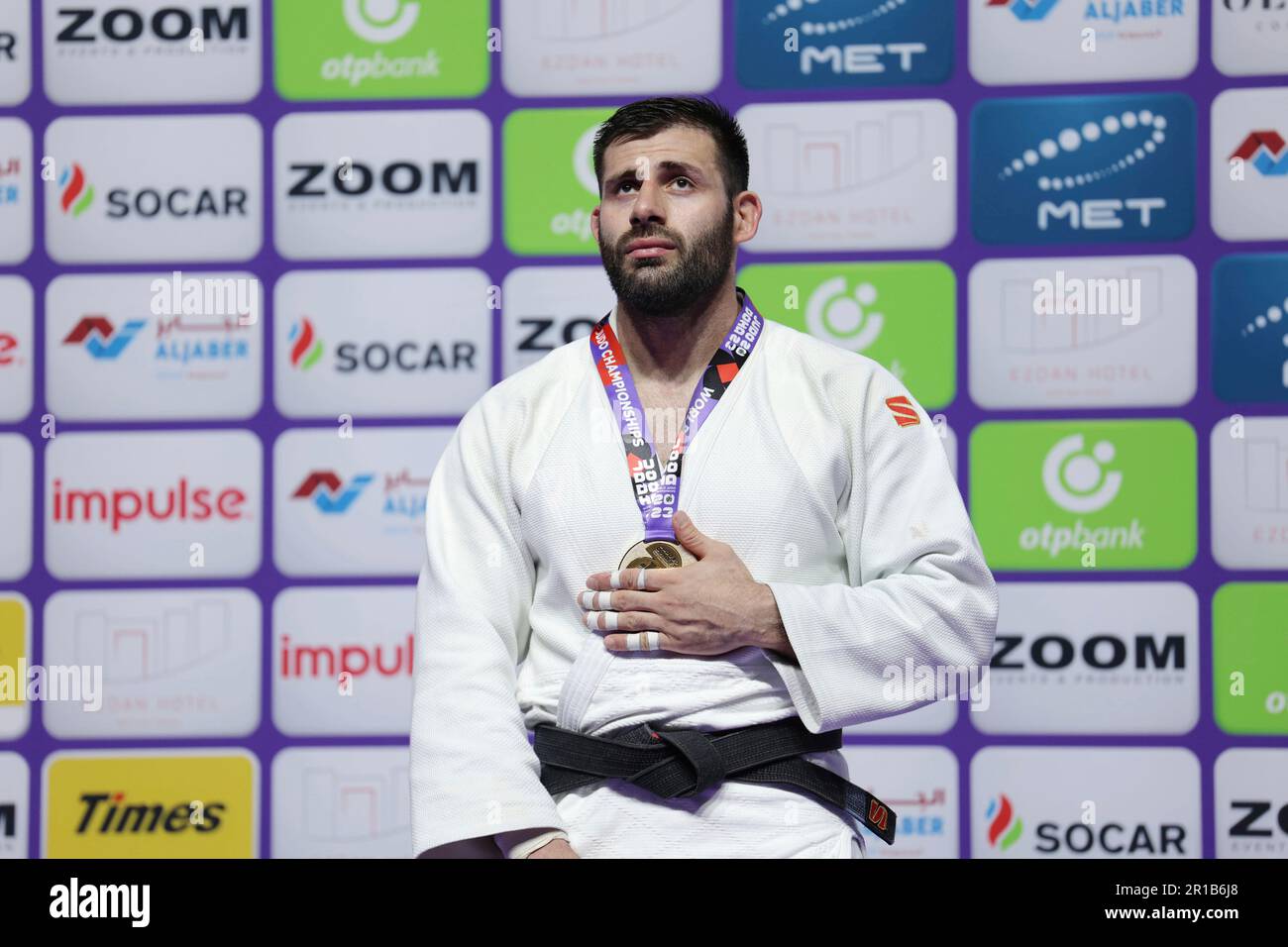 ADAMIAN Arman, the winner, reacts on the podium of Men (male)-100 kg at ...