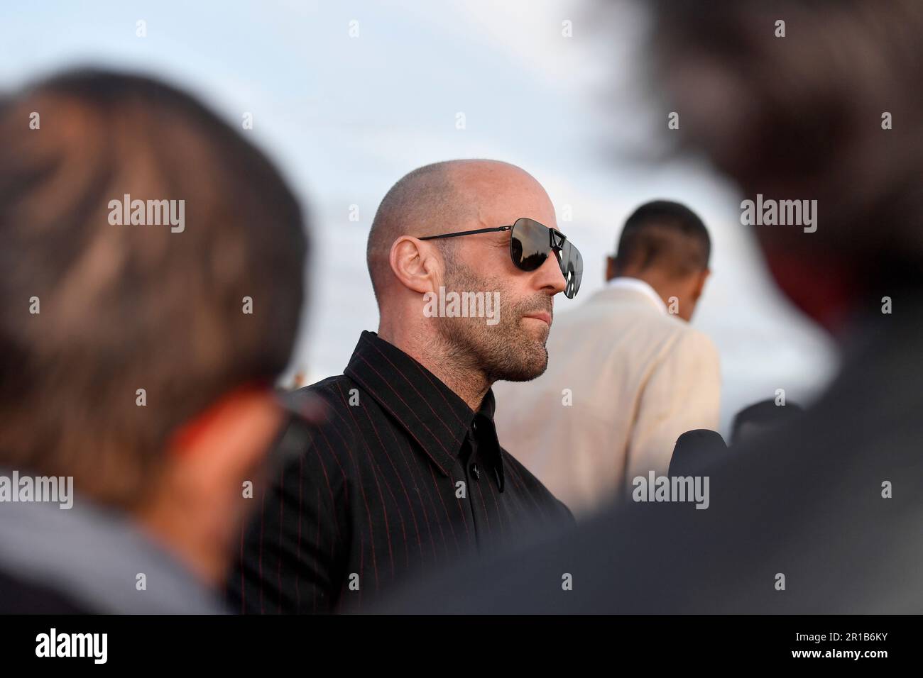 Rome, Italy. 12th May, 2023. Actor Jason Statham addresses the media ...