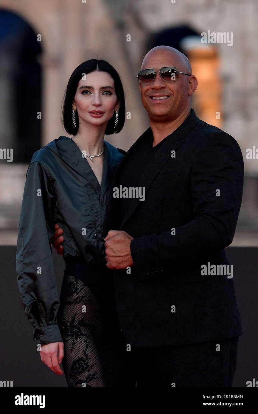 Rome, Italy. 12th May, 2023. Actress Meadow Walker and actor Vin Diesel ...