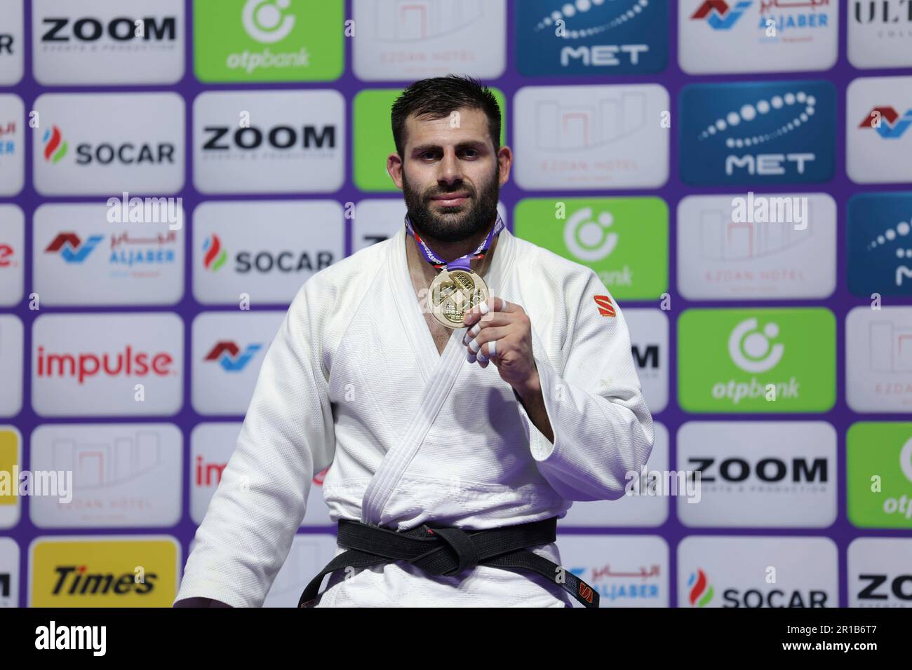 ADAMIAN Arman, the winner, reacts on the podium of Men (male)-100 kg at ...