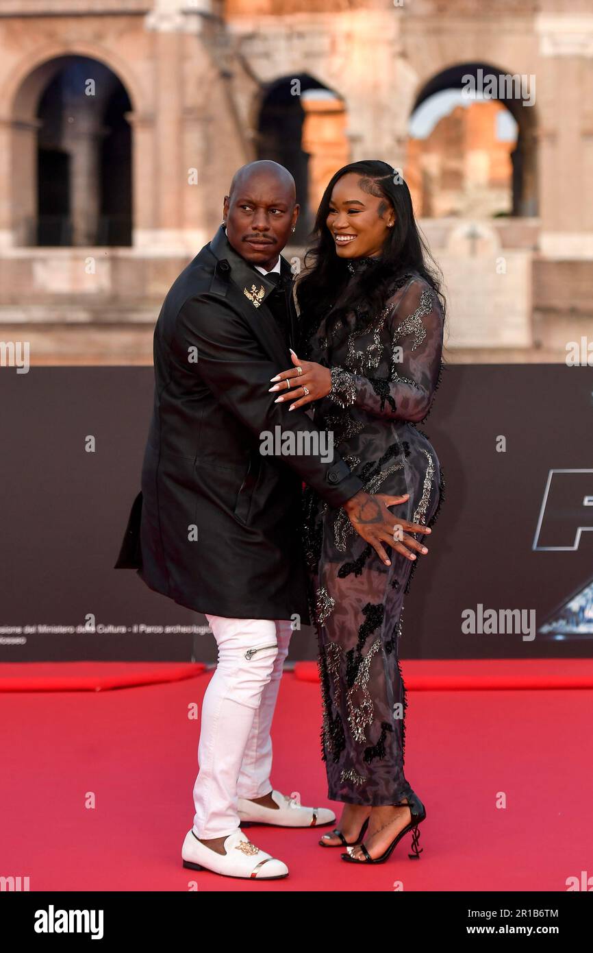 Rome, Italy. 12th May, 2023. Actor Tyrese Gibson and Zelie Timothy ...