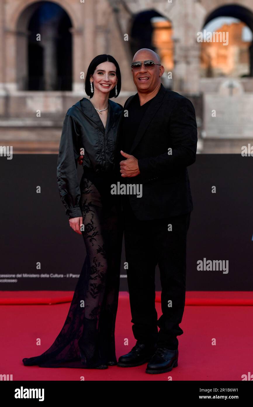Rome, Italy. 12th May, 2023. Actress Meadow Walker and actor Vin Diesel ...