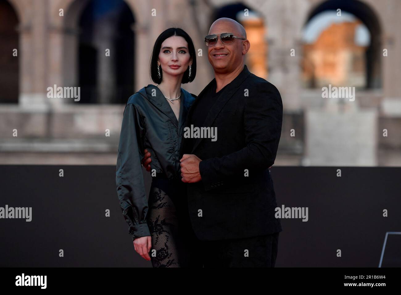 Rome, Italy. 12th May, 2023. Actress Meadow Walker and actor Vin Diesel ...
