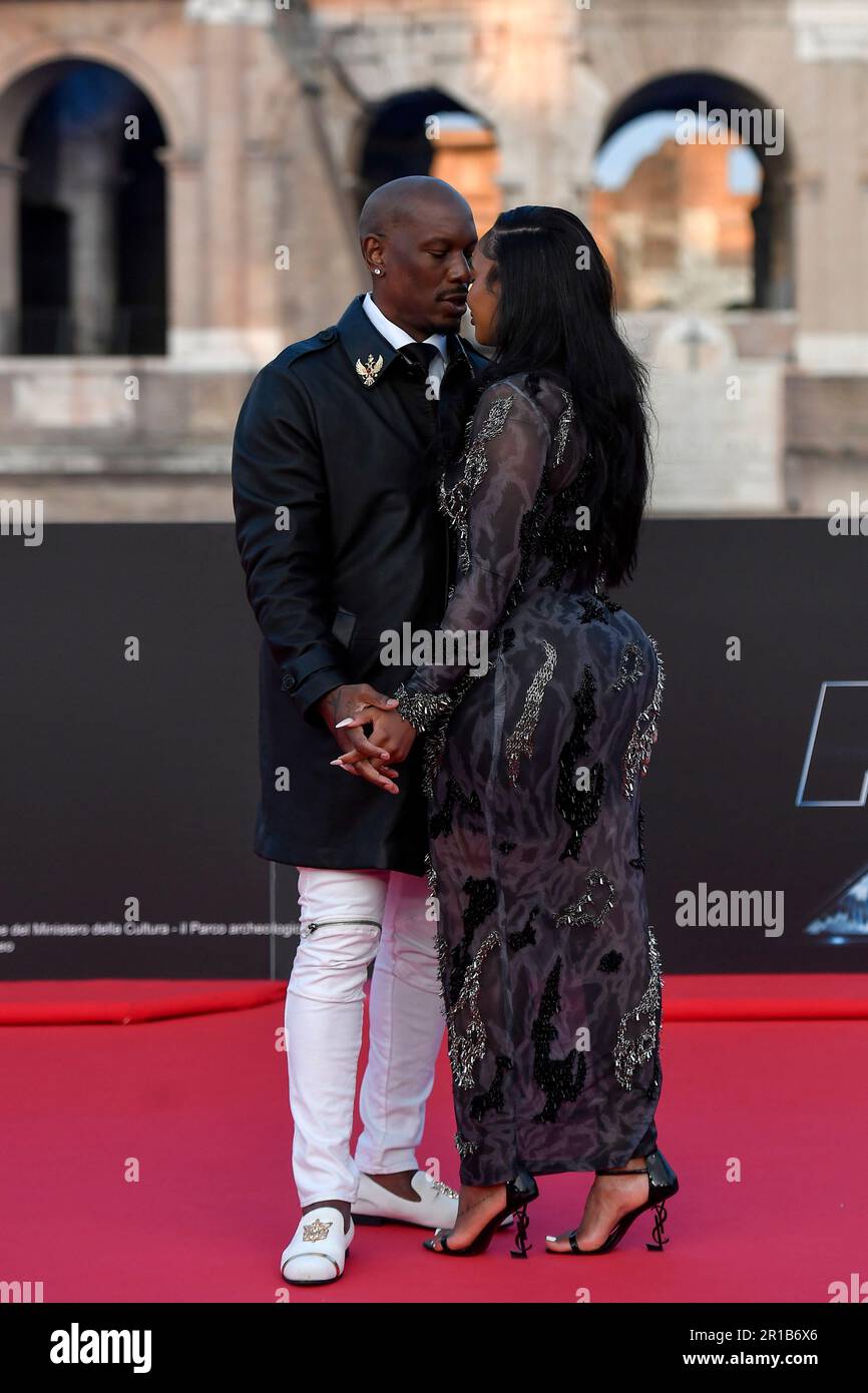 Rome, Italy. 12th May, 2023. Actor Tyrese Gibson and Zelie Timothy ...