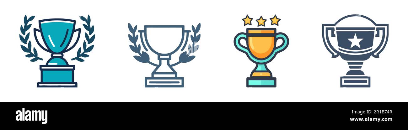 Trophy icons on white background. Vector illustration Stock Vector ...
