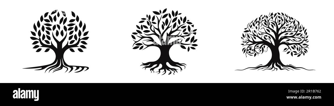 Set of logo tree. logo design vector illustration Stock Vector Image ...